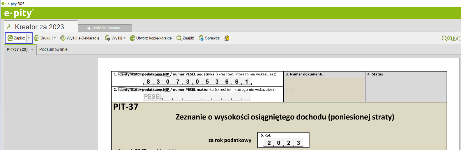 Zapis pliku PDF na dysk (zaawansowany)